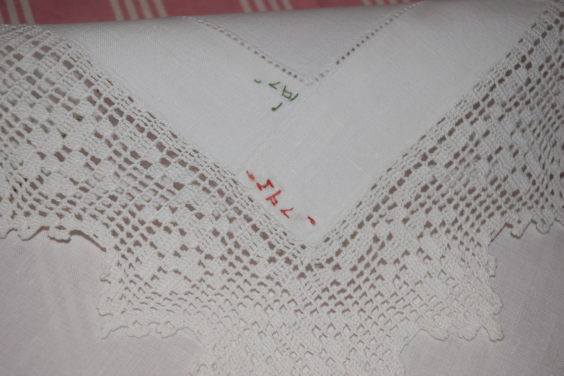 Antique 1890's English Butler's Cloth Butler Tray Cloth With Hand Made ...