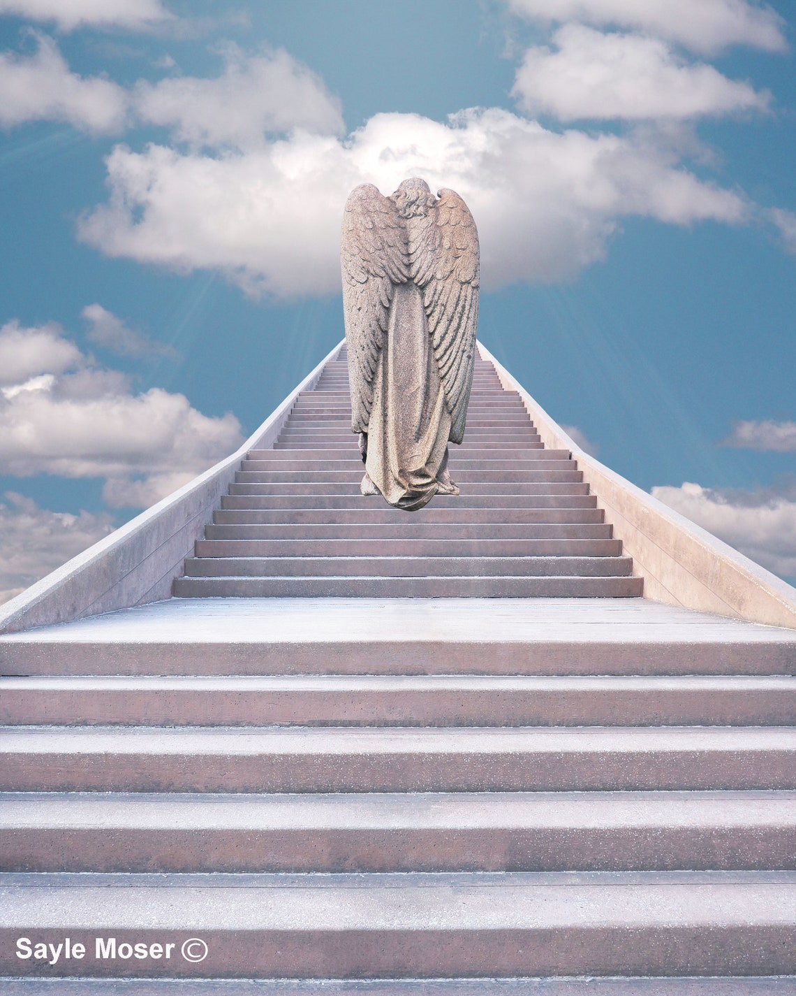 Angel Climbing Stairs to Heaven 2 Fine Art Photograph, Wall Art ...
