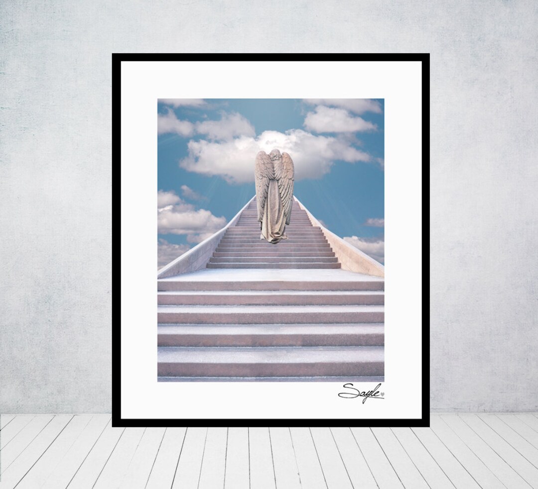 Angel Climbing Stairs to Heaven 2 Fine Art Photograph, Wall Art ...