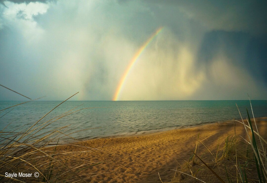 Lake Michigan Rainbow Fine Art Photograph, Wall Art, Home Decor, Lake ...