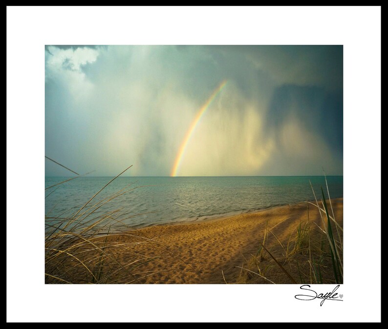 Lake Michigan Rainbow Fine Art Photograph, Wall Art, Home Decor, Lake ...