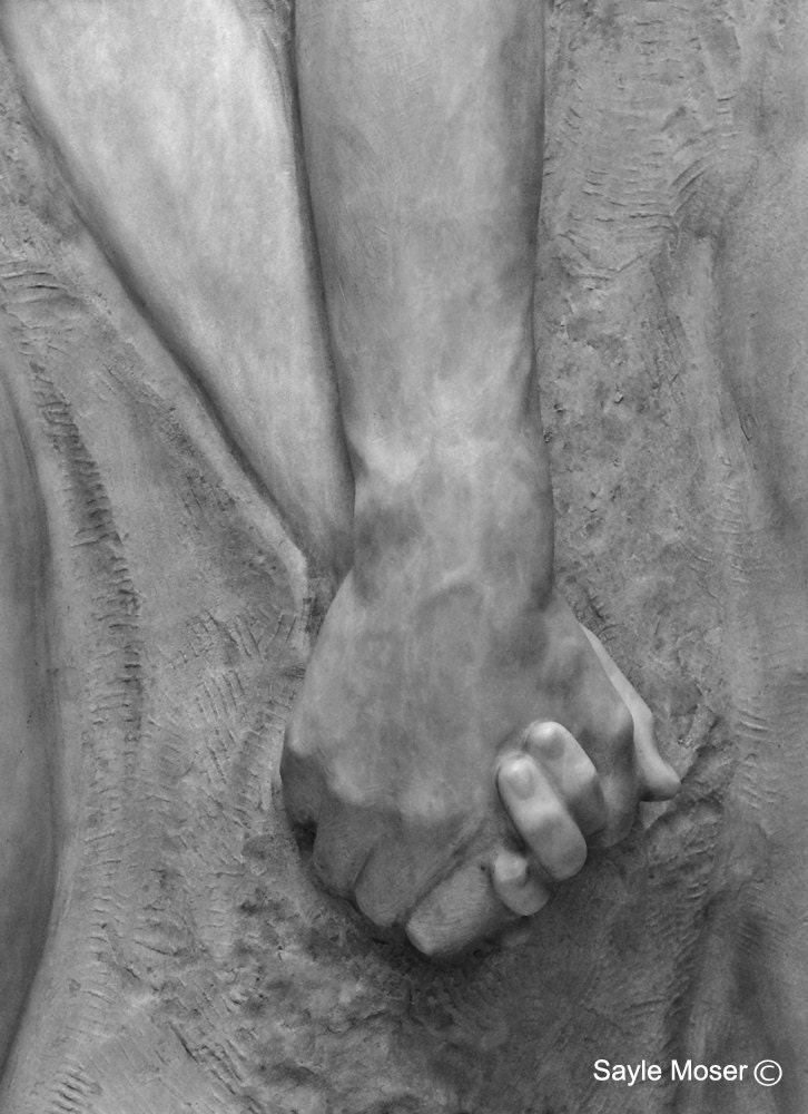 Holding Hands Stone Statue Fine Art Photograph, Wall Art, Home Decor ...