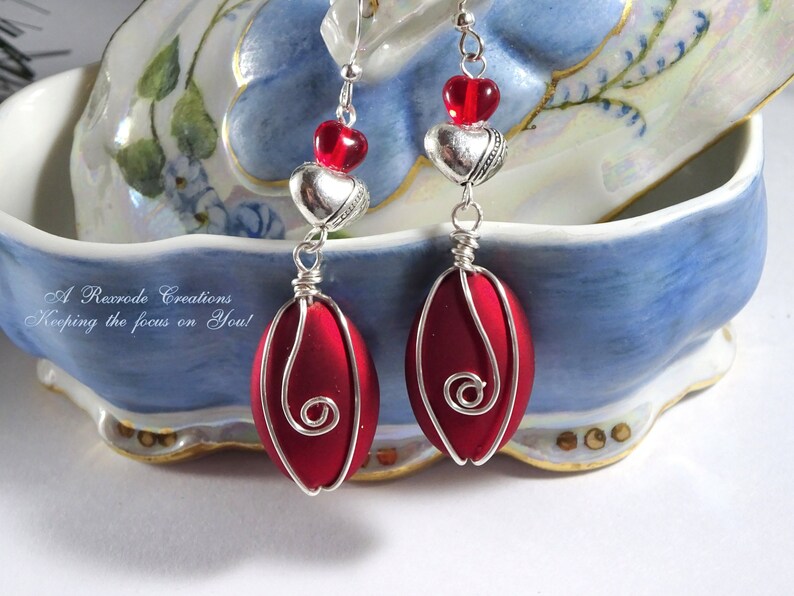 Unique Red Wire Work Earrings Classy Artisan Fashion Jewelry - Etsy