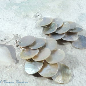 White Mussel Shell Earrings Chandelier Cascading Natural Boho - Etsy