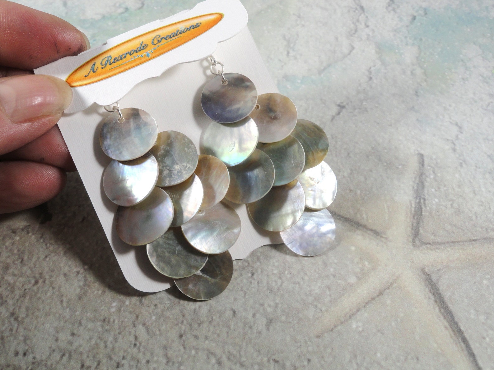 White Mussel Shell Earrings Chandelier Cascading Natural Boho | Etsy