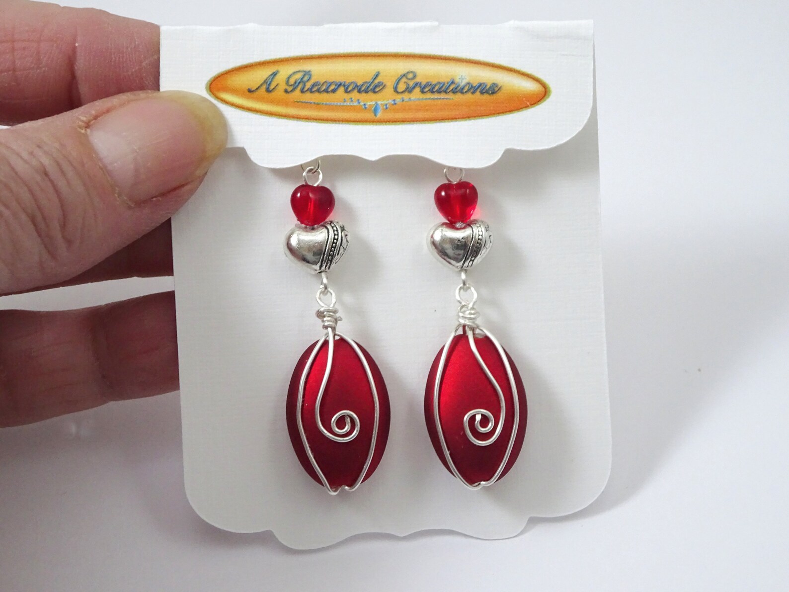 Unique Red Wire Work Earrings Classy Artisan Fashion Jewelry - Etsy