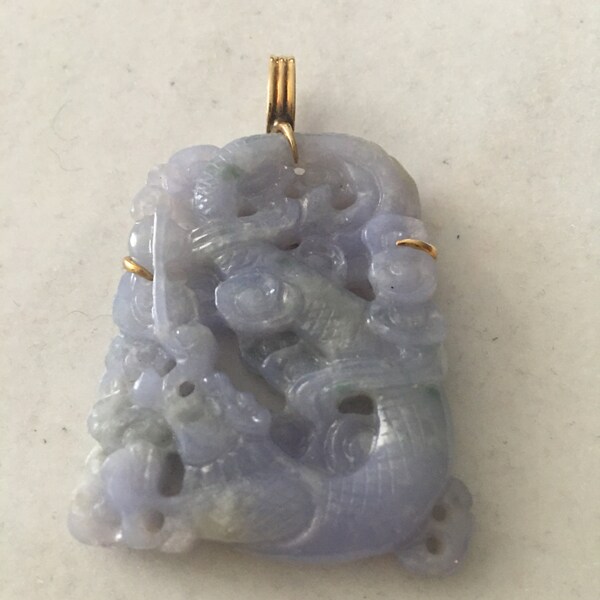 Carved Jade Pendant - Etsy