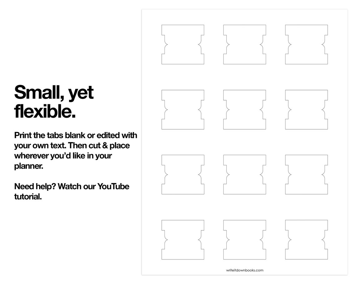 Editable Divider Tabs Blank Printable DIY White - Etsy