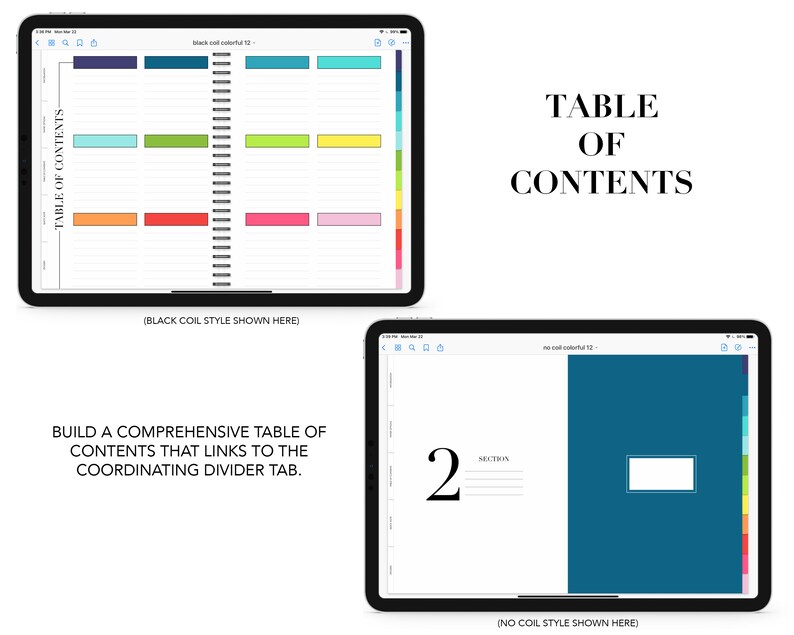Digital Notebook 12 Subject 5 Styles 53 Templates - Etsy