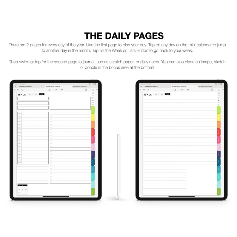 2025-2026 Digital Planner | Simple Daily Duo | Mid Year July-june | for ...