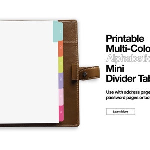 Printable Alphabetical Divider Tabs - Multi Color - Etsy