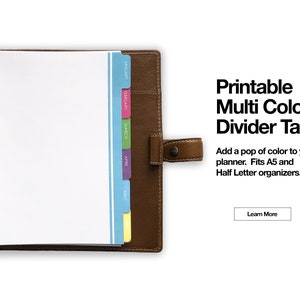 Printable Monthly Divider Tabs for A5 or Half Letter Planners Multi ...