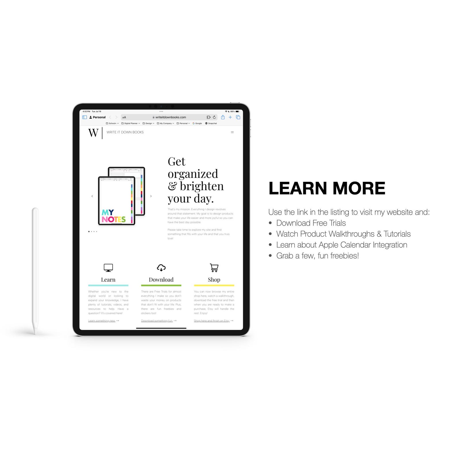 2025 Elevate Digital Daily Planner & 12 Subject Notebook | Monthly ...