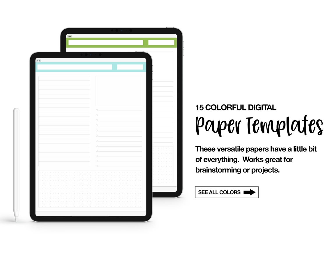 15 Digital Paper Templates Brainstorm / Project Papers - Etsy