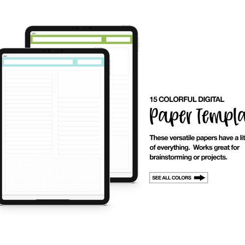 15 Digital Paper Templates Brainstorm / Project Papers - Etsy