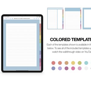 Digital Notebook | SERIES 2 | 131 Templates | 12 Subject | for ...