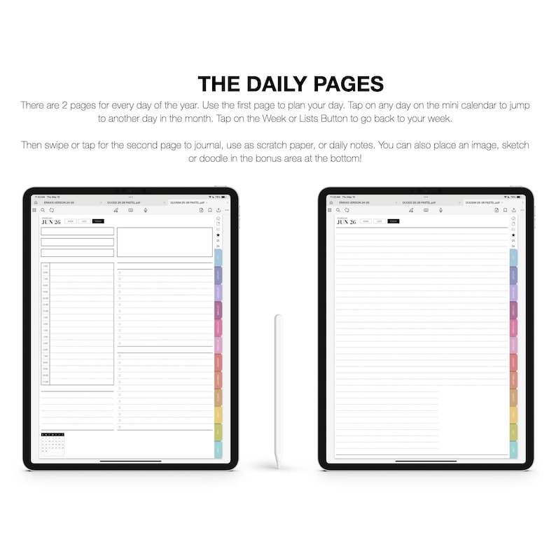 2025-2026 Digital Planner | Simple Daily Duo | Mid Year July-june | for ...