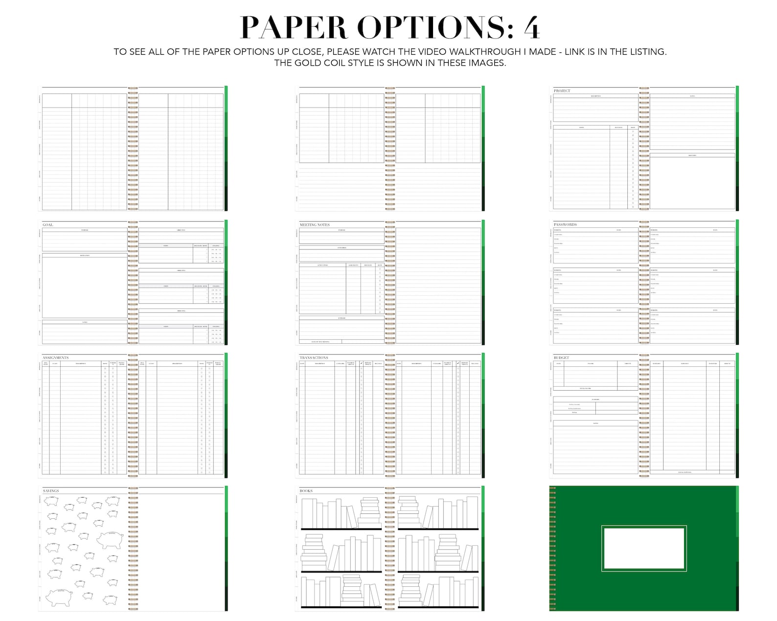 Digital Notebook 5 Subject 5 Styles 53 Templates | Etsy