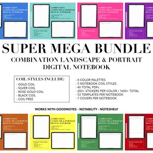 Digital Notebook Mega Bundle - 40 Pdfs - Landscape and Portrait ...
