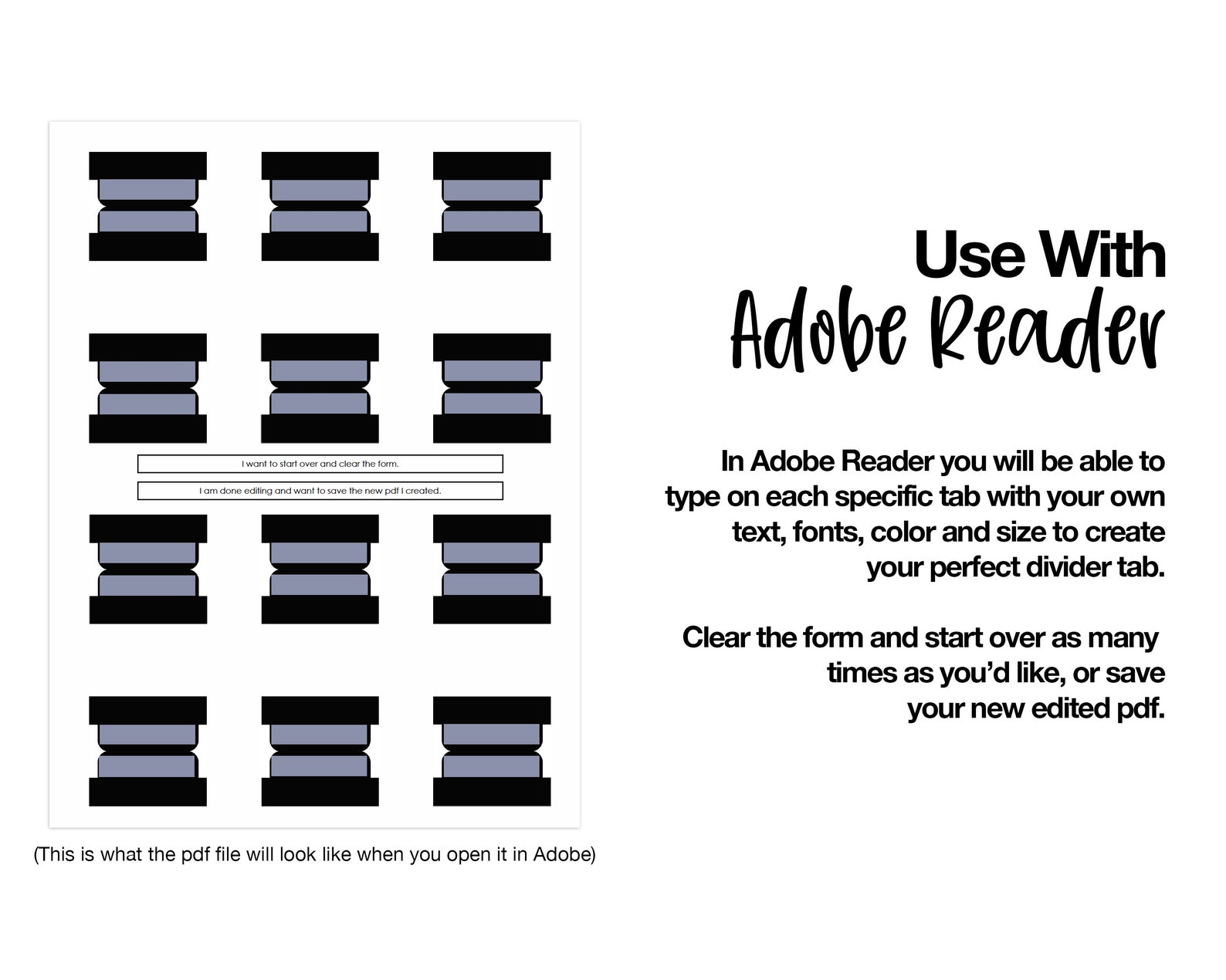 Editable Divider Tabs | Blank | Printable | DIY | Black - Etsy