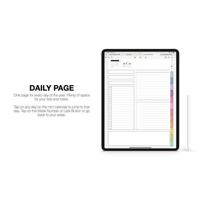 2025-2026 Digital Planner | Simple | Mid Year July-june | for Goodnotes ...