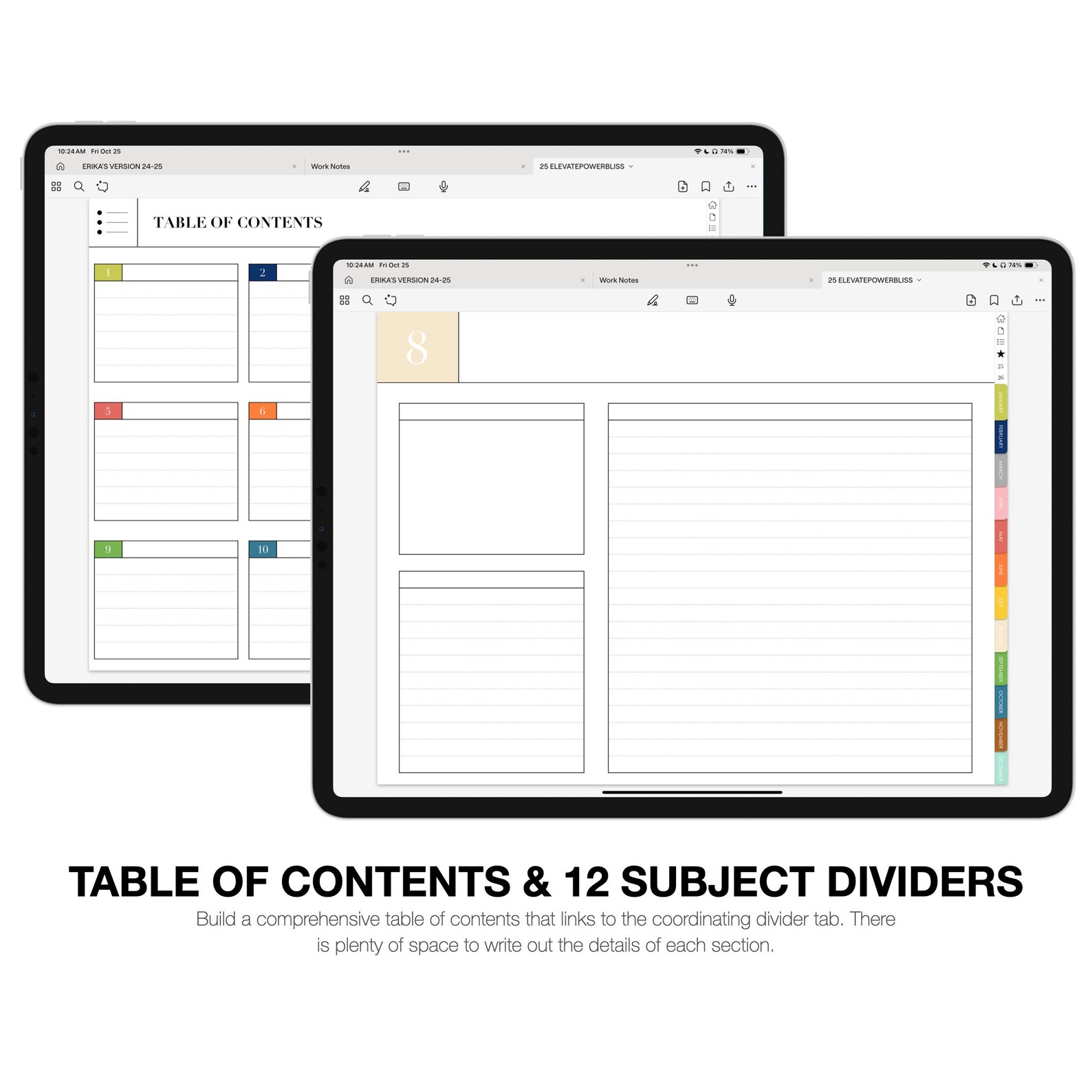2025 Elevate Power Digital Planner & 12 Subject Notebook | Monthly ...