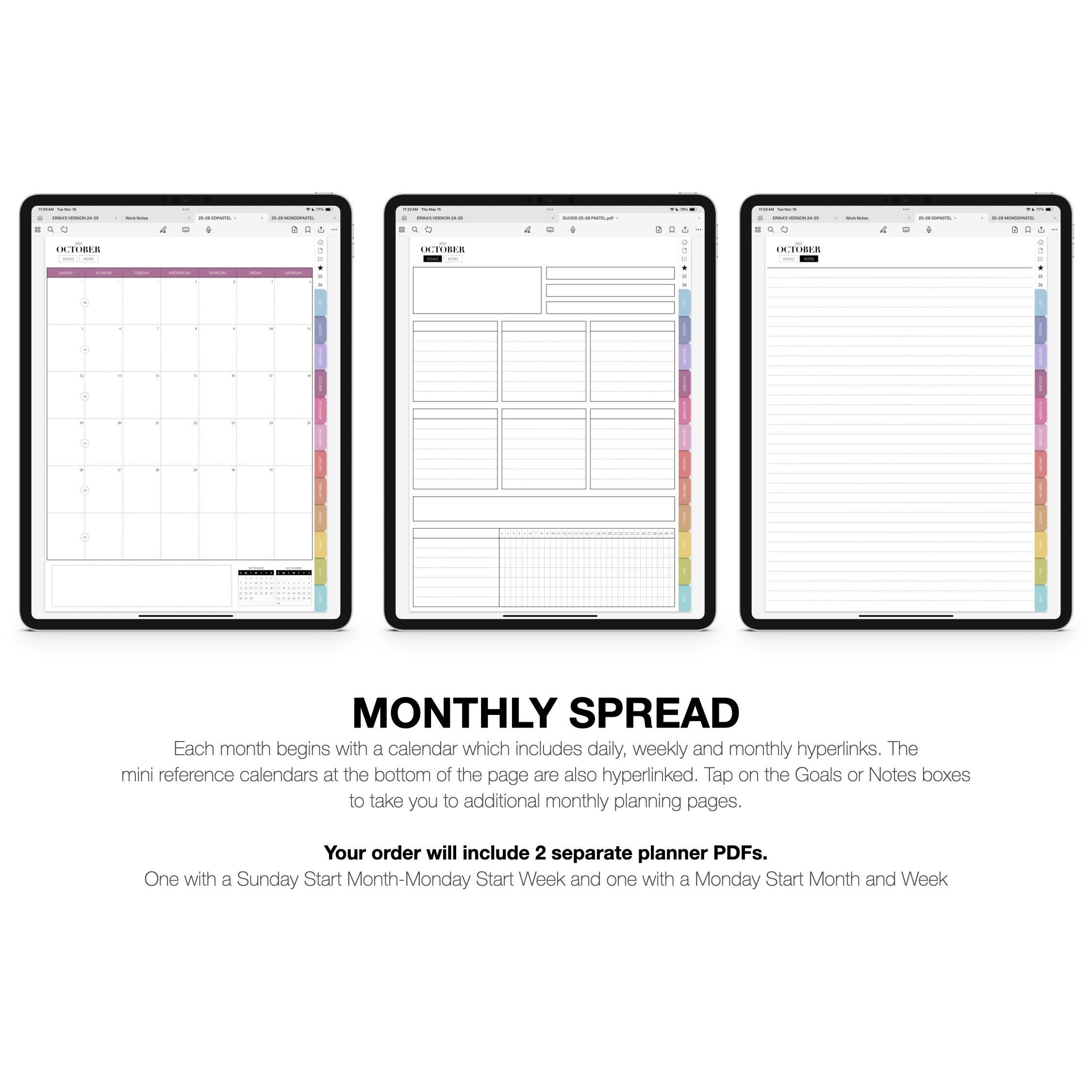 2025-2026 Digital Planner | Simple Daily Duo | Mid Year July-june | for ...