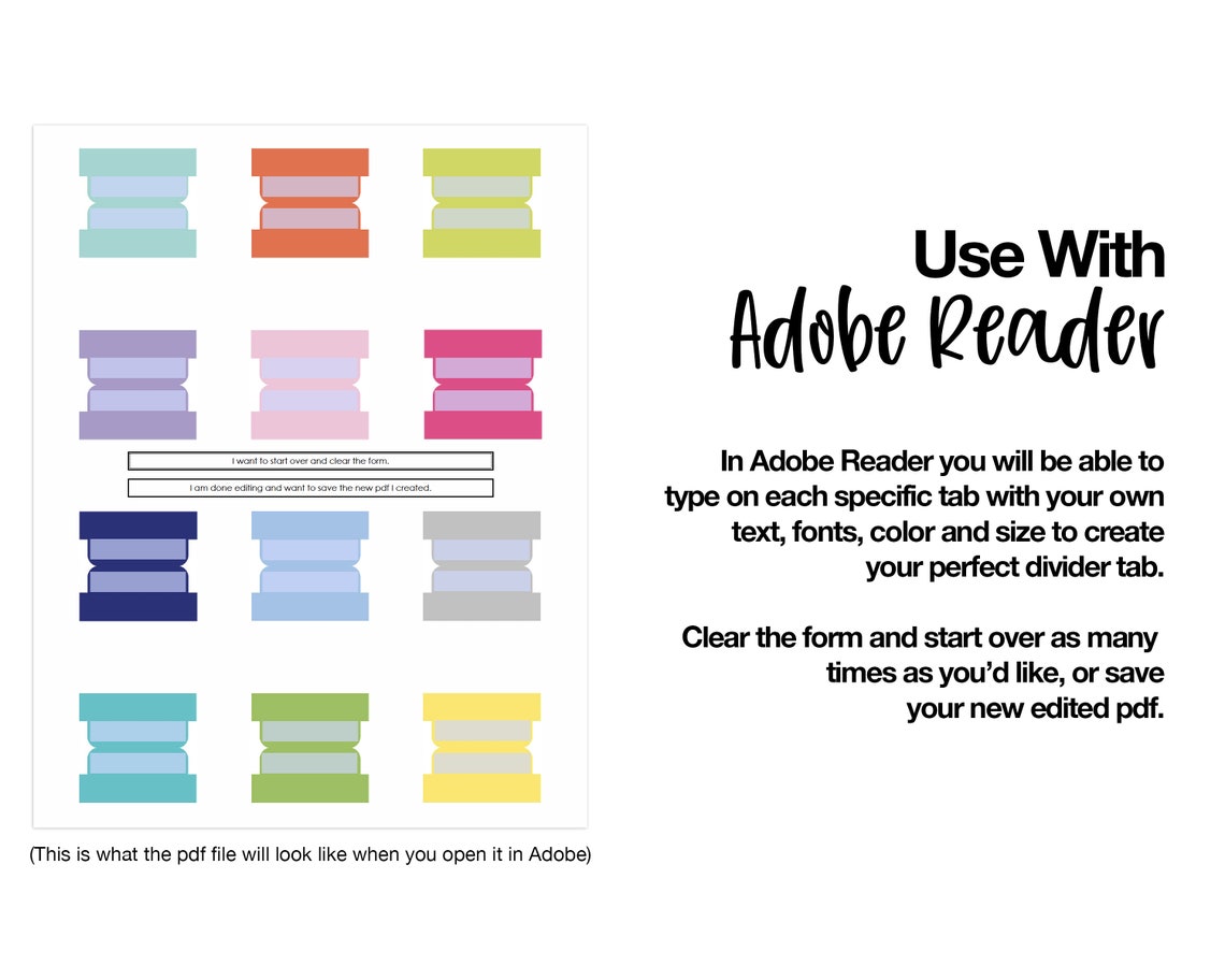 Editable Divider Tabs | Blank | Printable | DIY | Multi Color - Etsy