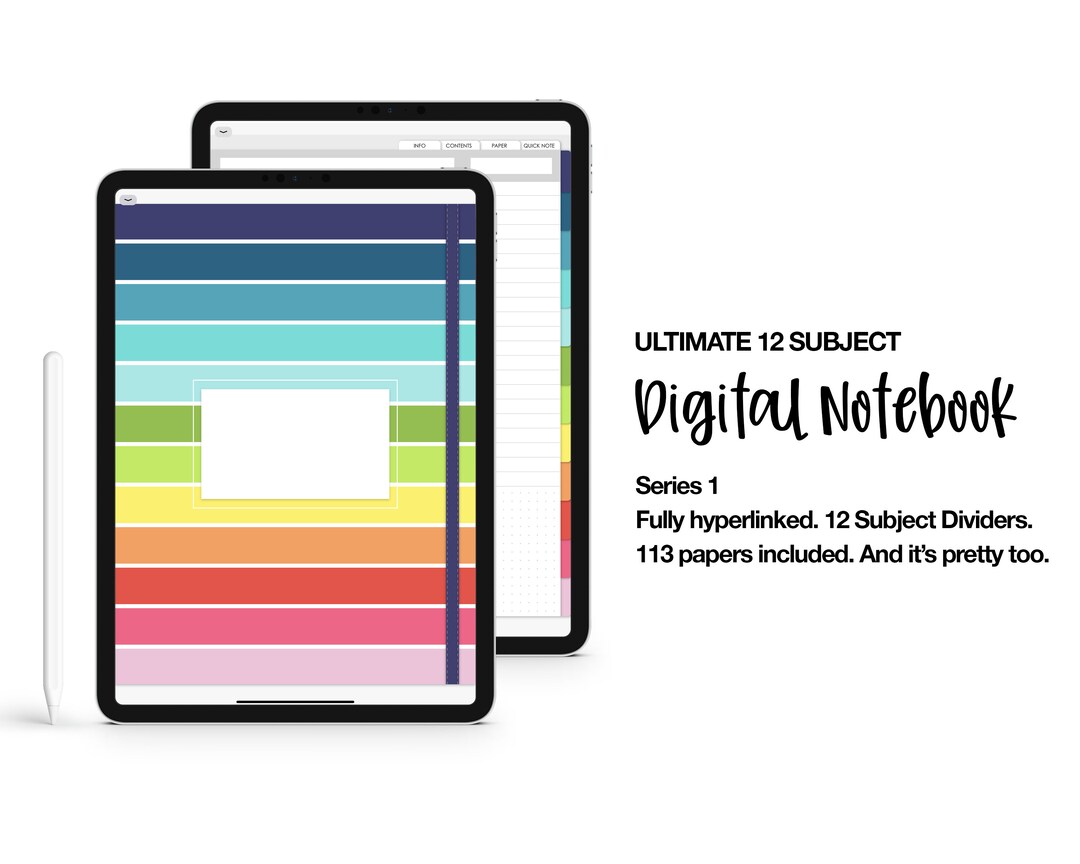 Digital Notebook | SERIES 1 | 100 Templates | 12 Subject | for ...