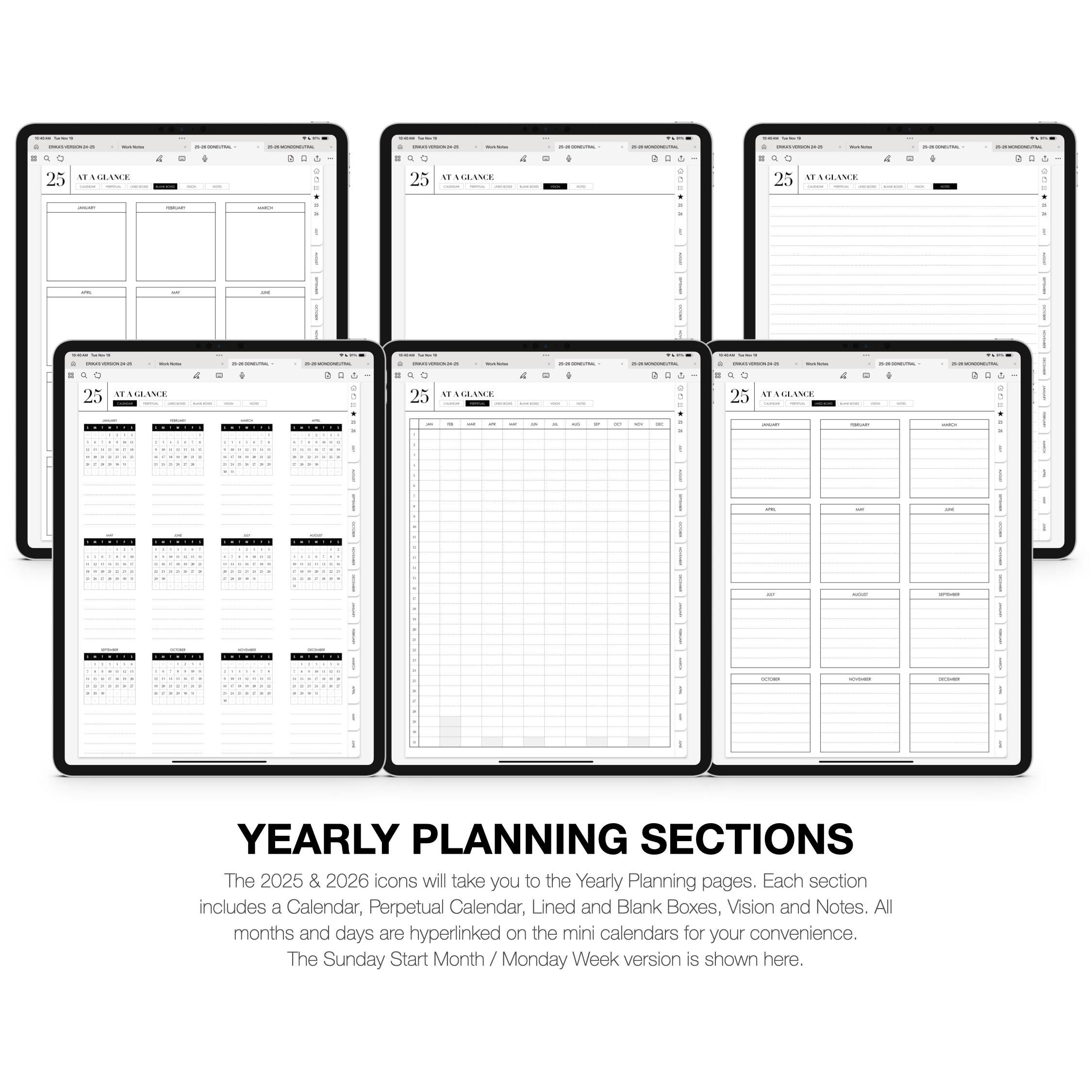 2025-2026 Digital Planner | Simple | Mid Year July-june | for Goodnotes ...