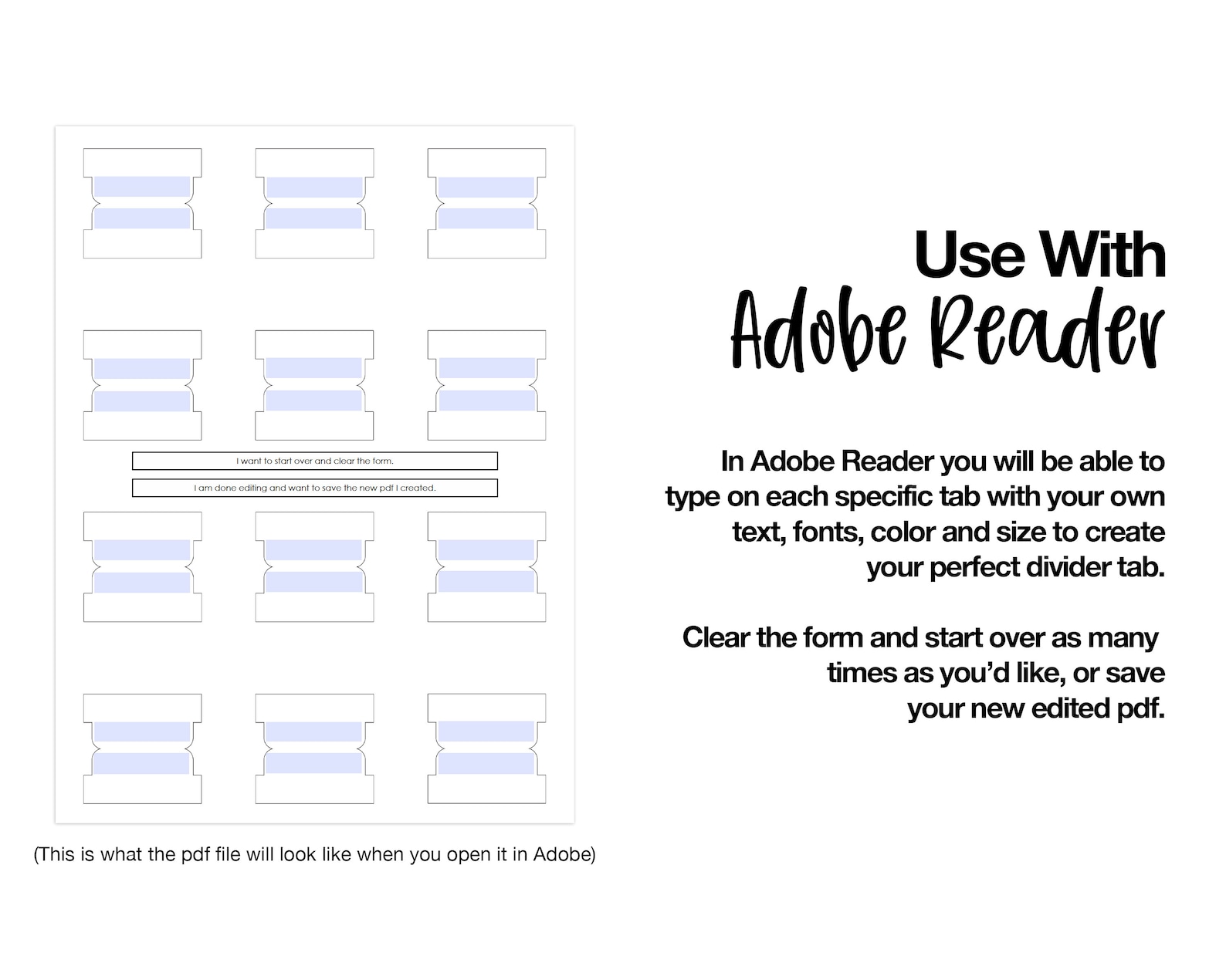 Editable Divider Tabs | Blank | Printable | DIY | White - Etsy