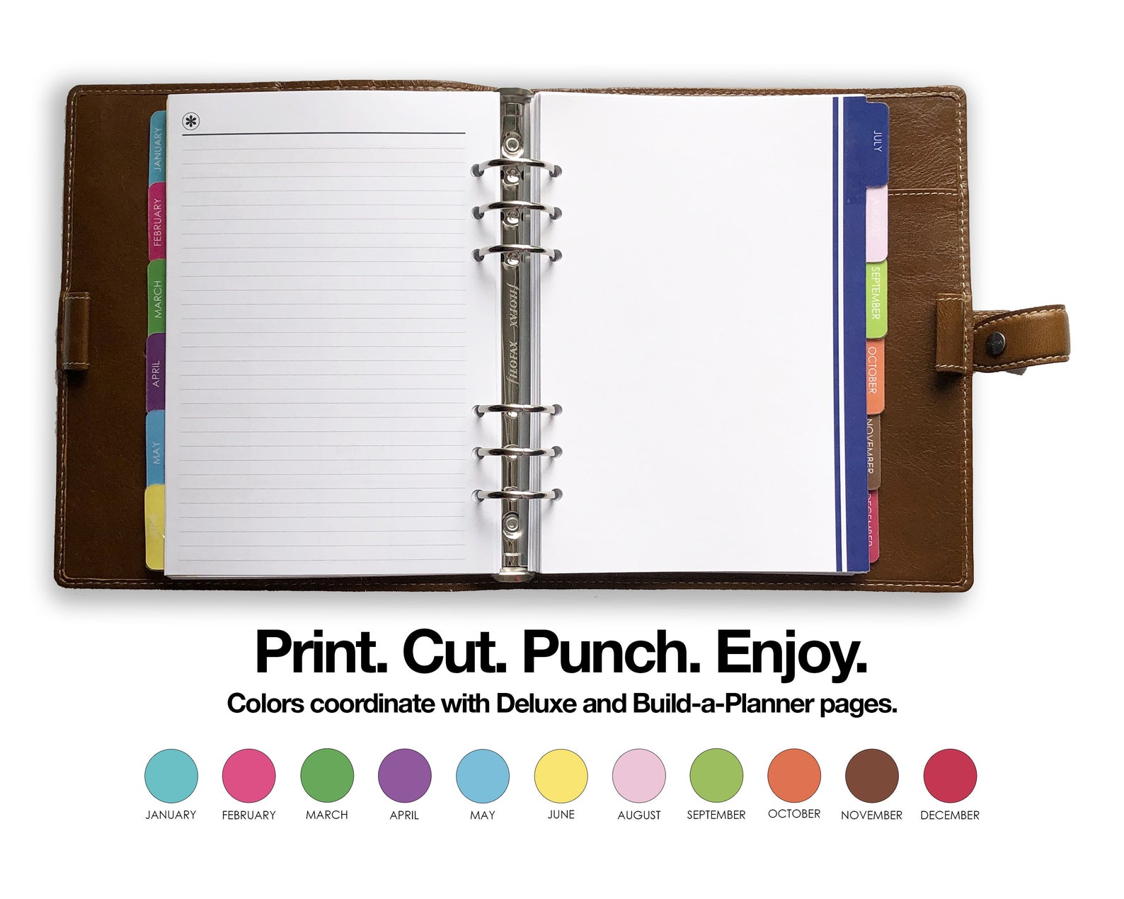 Printable Monthly Divider Tabs for A5 or Half Letter Planners - Etsy