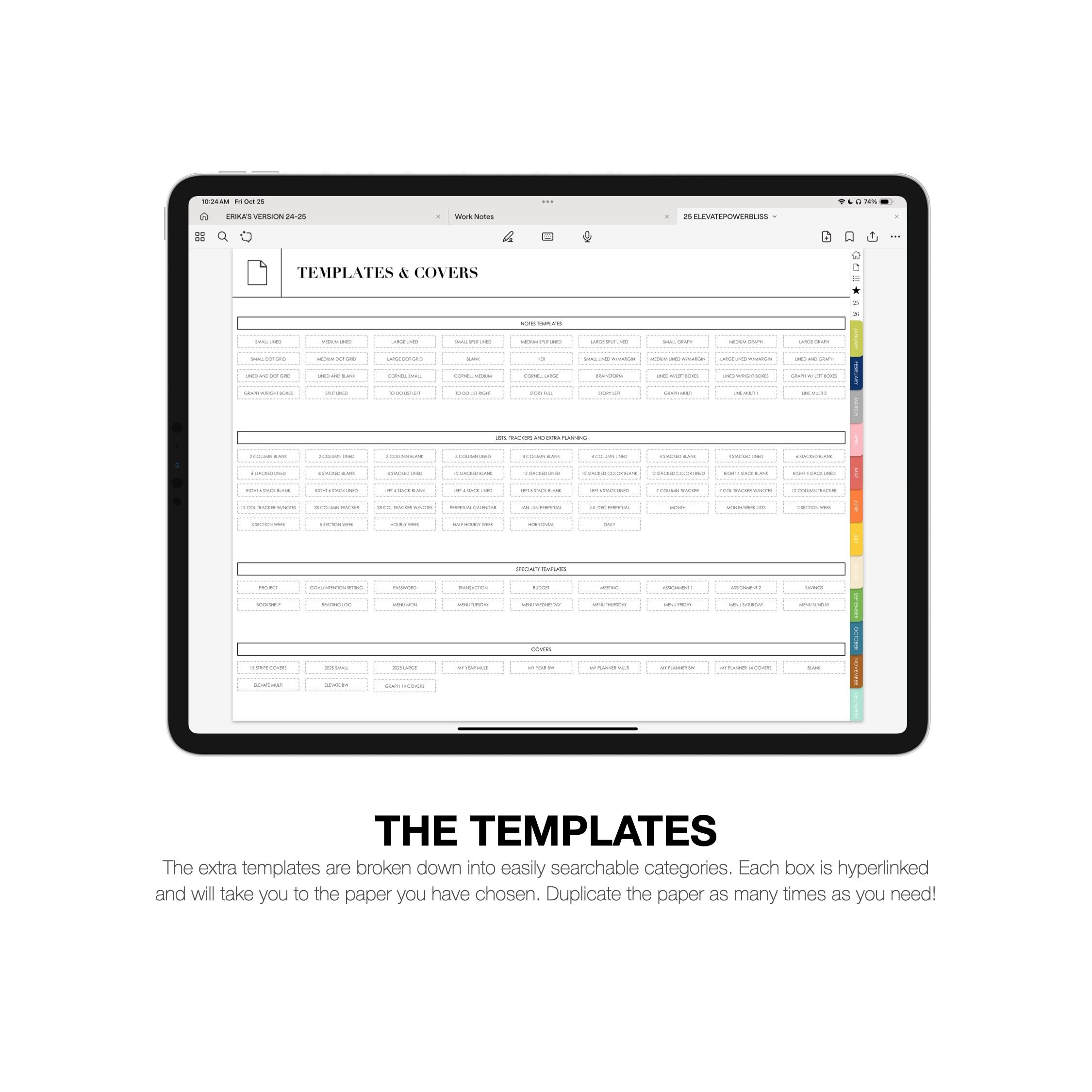 2025 Elevate Power Digital Planner & 12 Subject Notebook | Monthly ...
