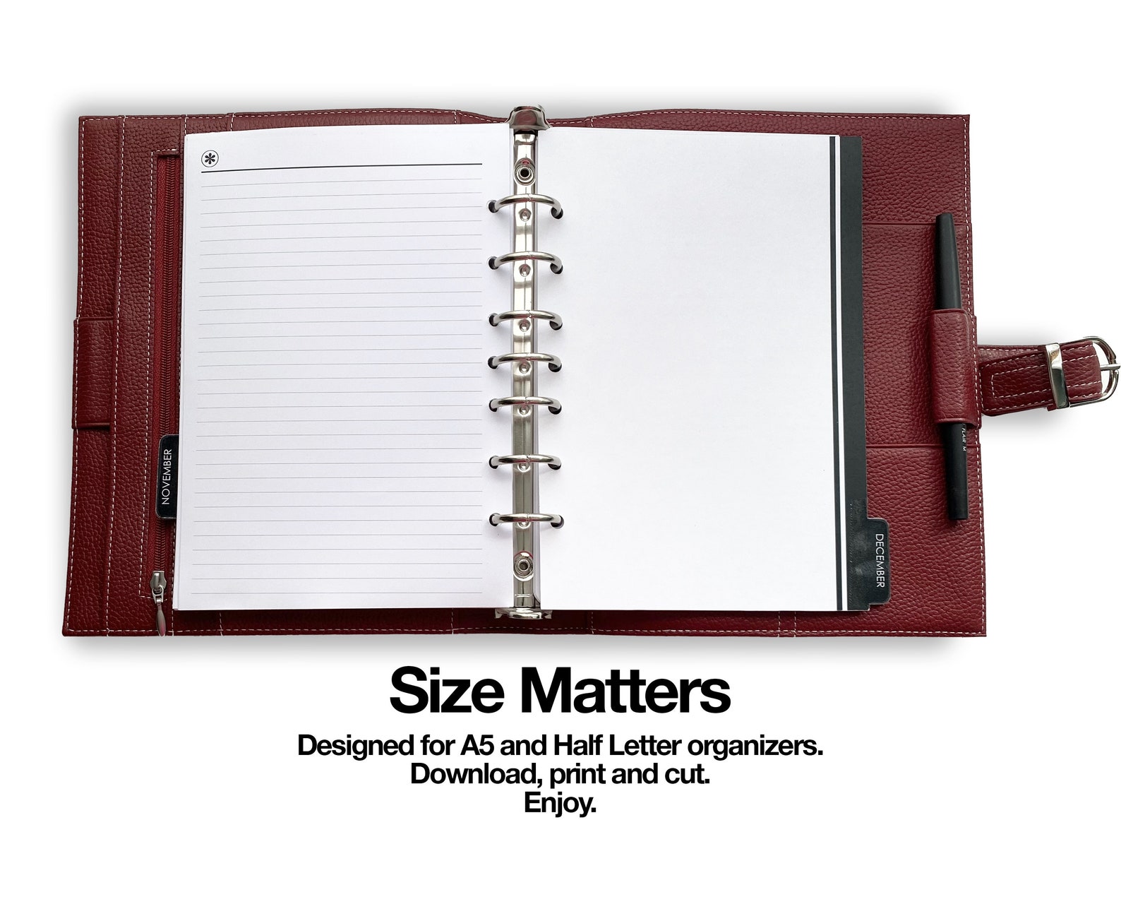 Printable Monthly Divider Tabs for A5 or Half Letter Planners - Etsy