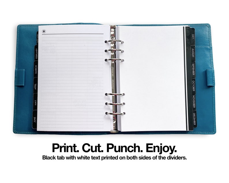 Printable Monthly Divider Tabs for A5 or Half Letter Planners - Etsy