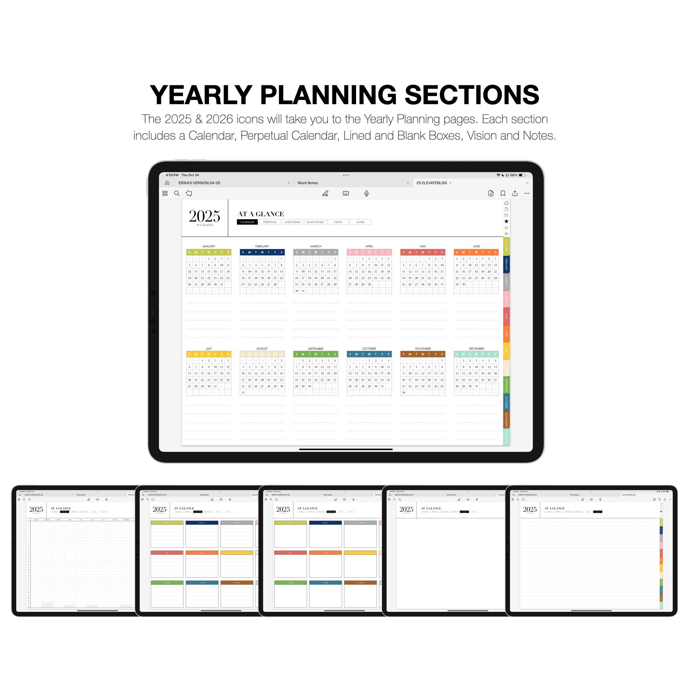 2025 Elevate Digital Daily Planner & 12 Subject Notebook | Monthly ...