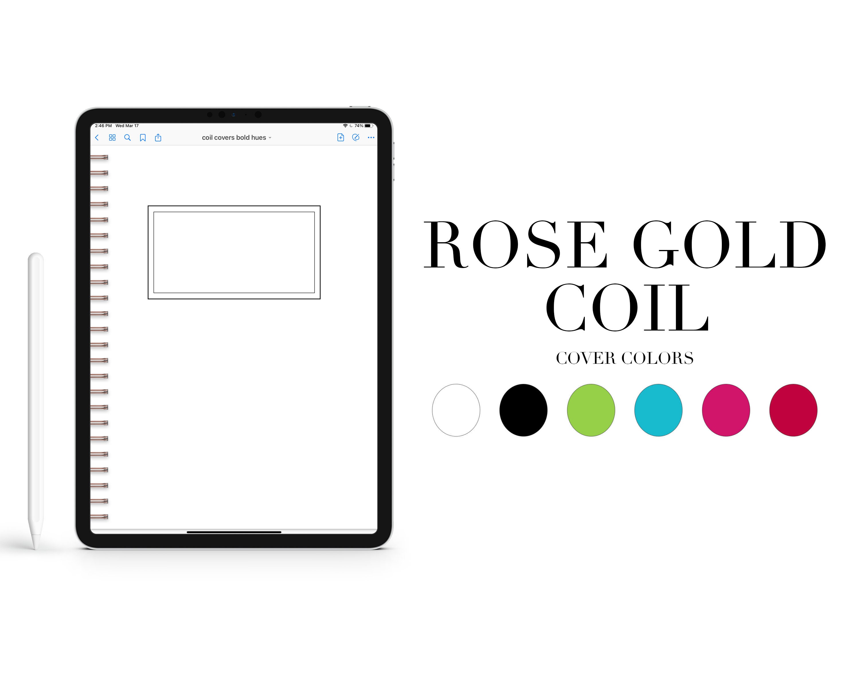 24 Digital Notebook Covers - 6 Colors - 4 Coil Styles | Goodnotes ...