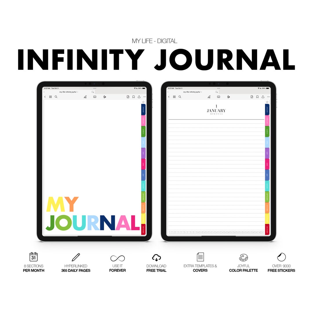 Digital Journal | Infinity Series | Monthly & Daily | for Goodnotes ...