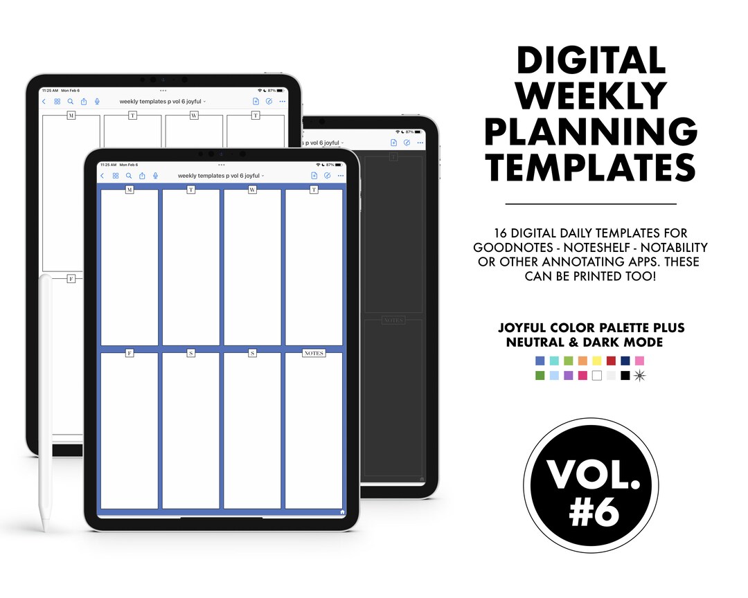This Week VOL 6 - 16 Digital Weekly Planning Templates | Joyful ...