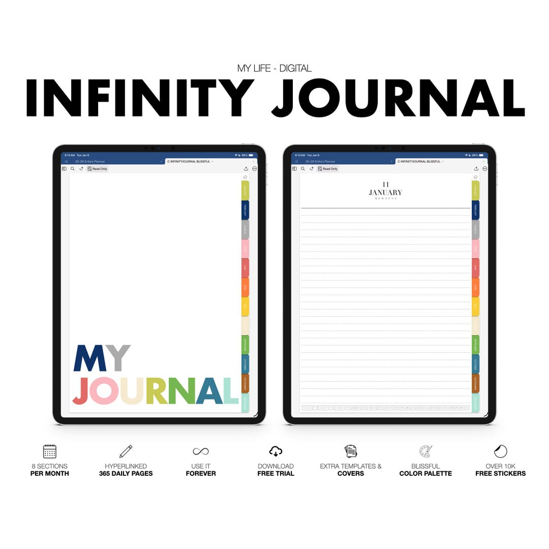 Digital Journal | Infinity Series | Monthly & Daily | for Goodnotes ...