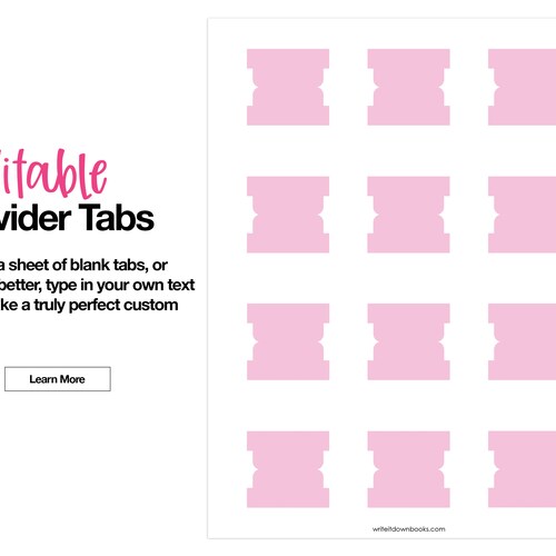 Editable Divider Tabs Blank Printable DIY Multi Color - Etsy
