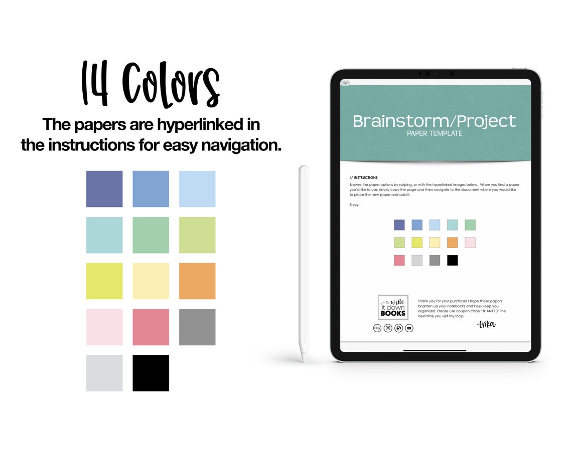 14 Digital Paper Templates - Brainstorm / Project Papers | Goodnotes ...