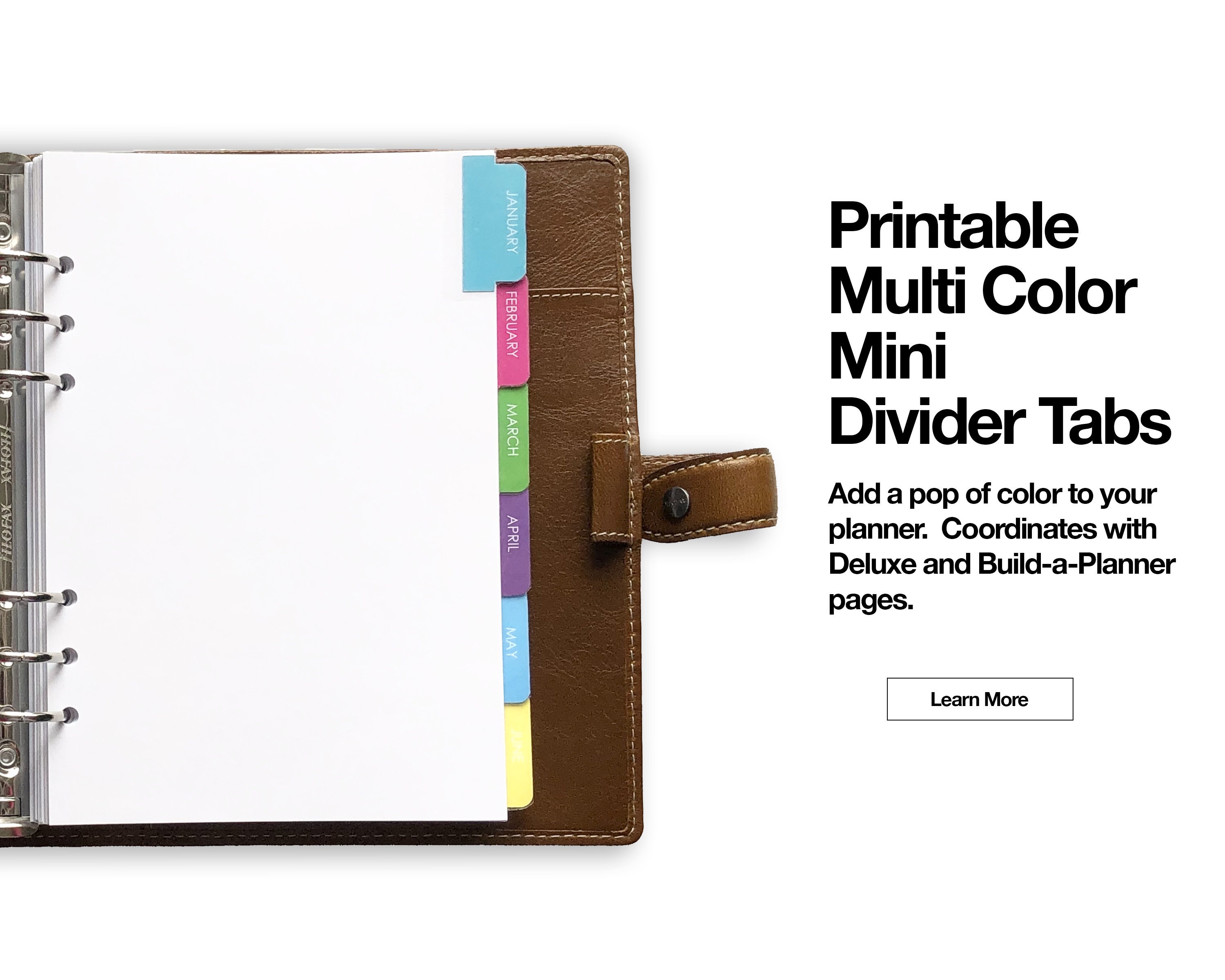 Printable Monthly Divider Tabs Multi Color | Etsy