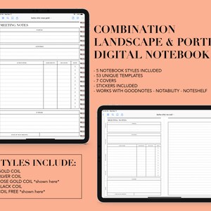 Digital Notebook 5 Subject - 5 Styles - 53 Templates - Landscape or ...