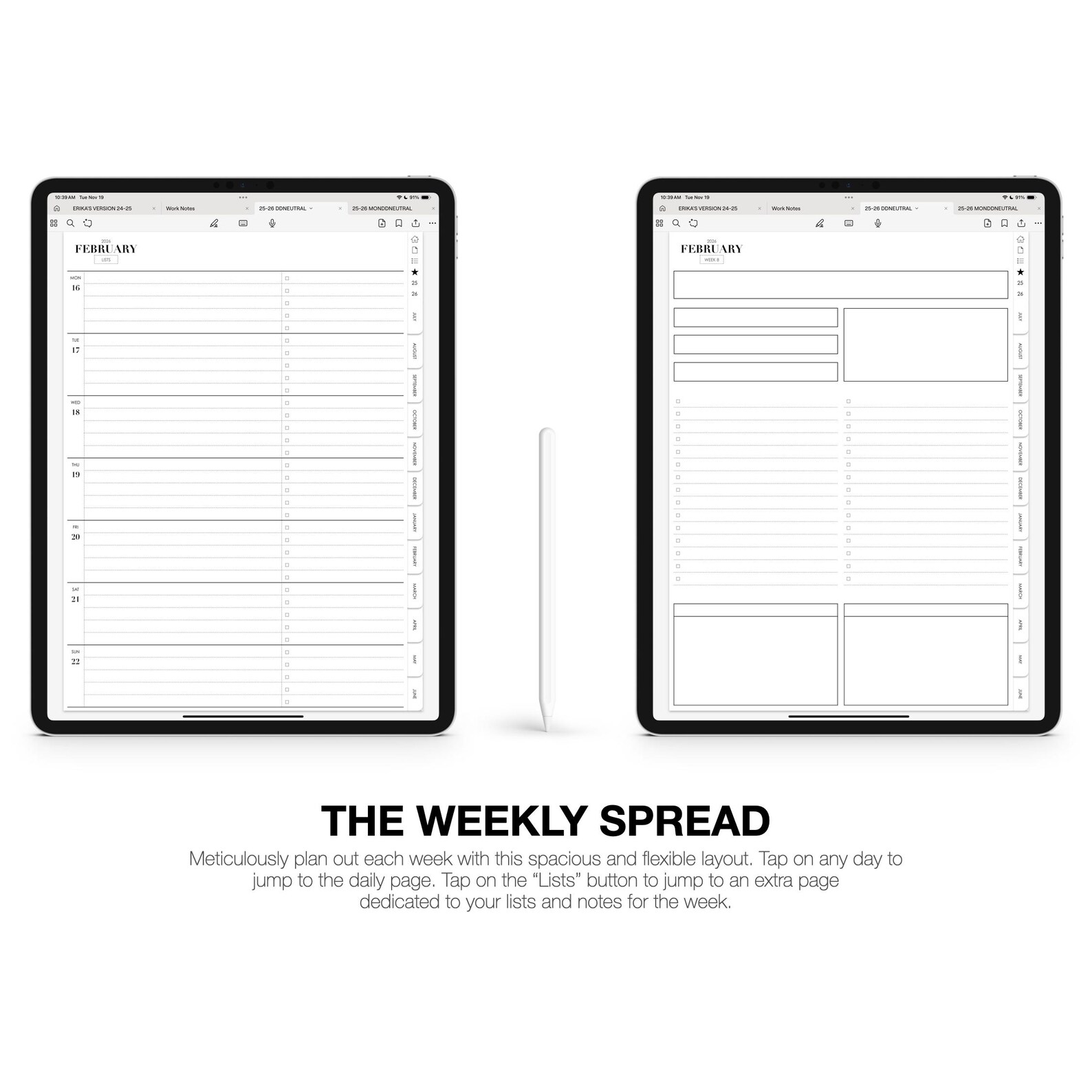 2025-2026 Digital Planner | Deluxe Daily Duo | Mid Year July-june | for ...