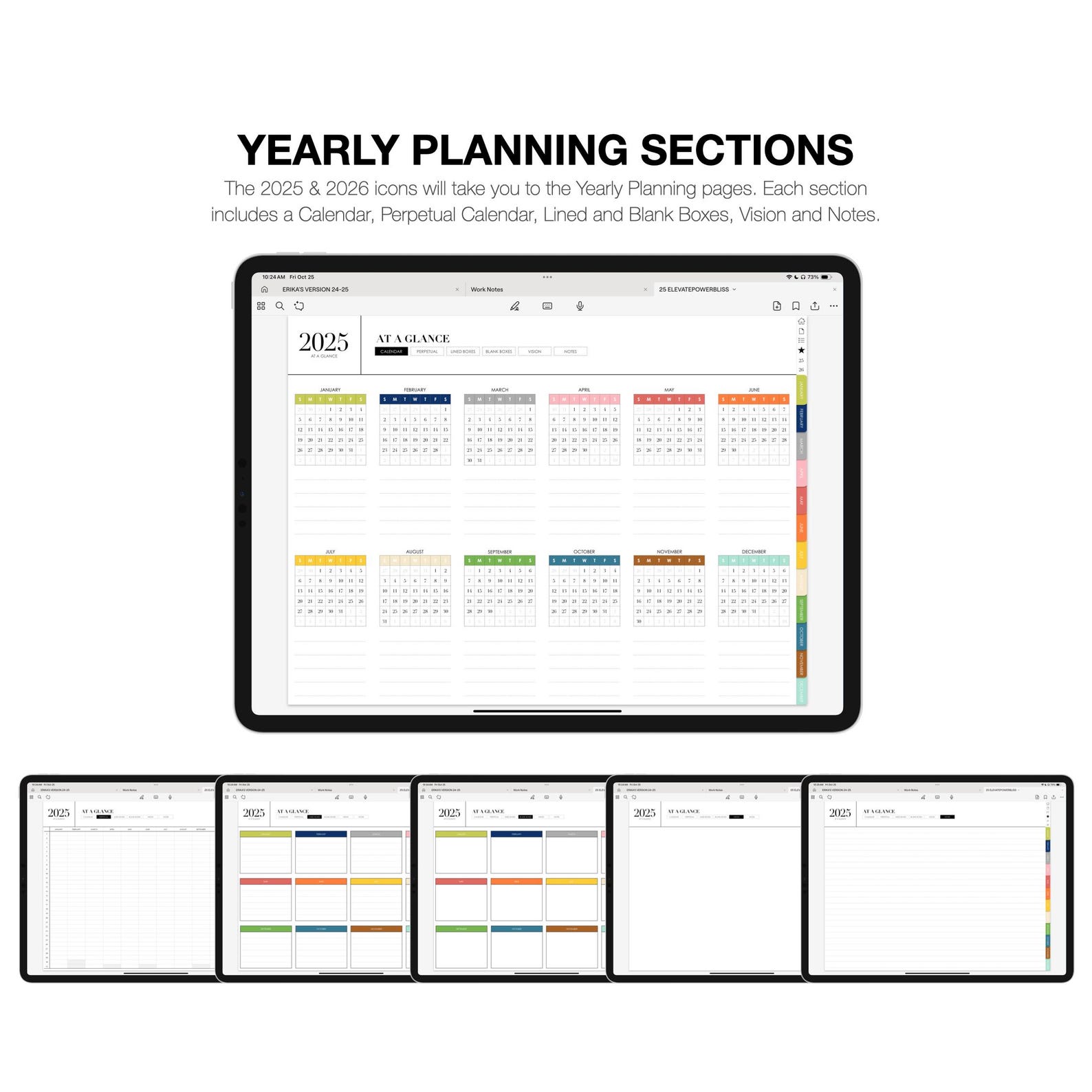 2025 Elevate Power Digital Planner & 12 Subject Notebook | Monthly ...