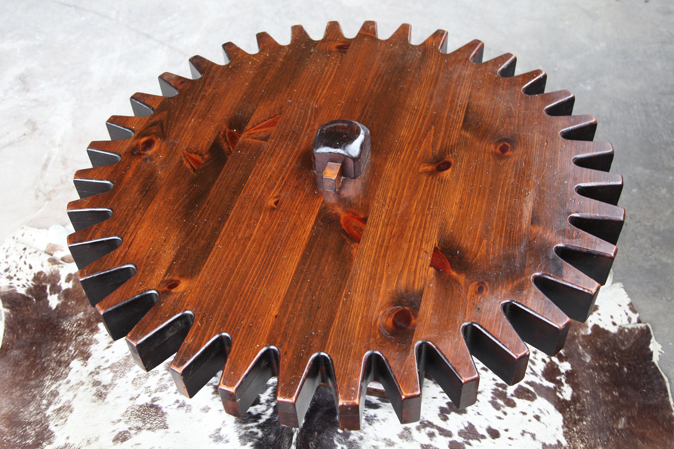 1970s Mid Century Modern Ethan Allen Cog Wheel Spinning Gear Sprocket ...
