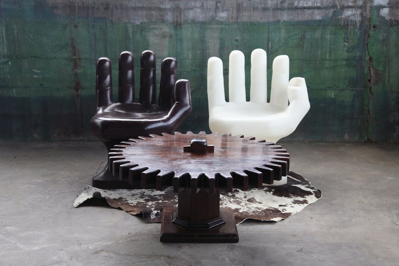 1970s Vintage Mid Century Modern Hand Lounge Chair in White - Etsy