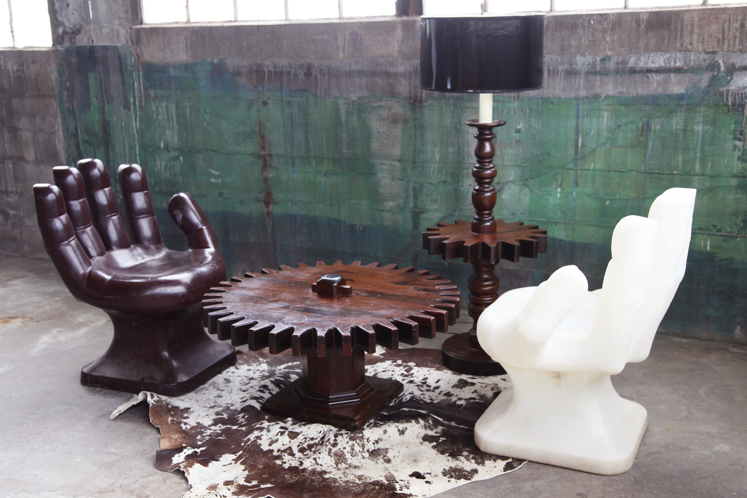 1970s Mid Century Modern Ethan Allen Cog Wheel Spinning Gear Sprocket ...