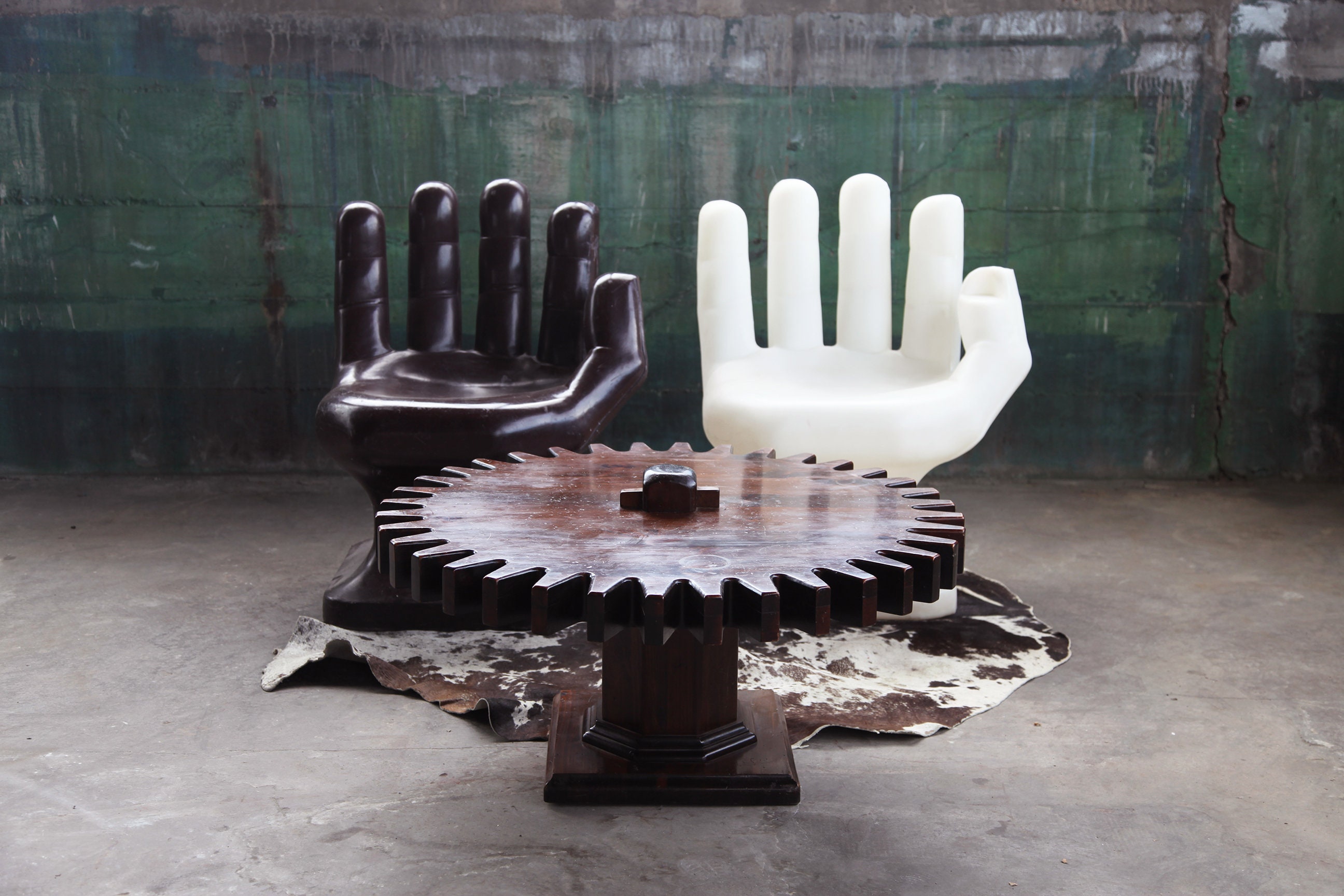 1970s Mid Century Modern Ethan Allen Cog Wheel Spinning Gear Sprocket ...